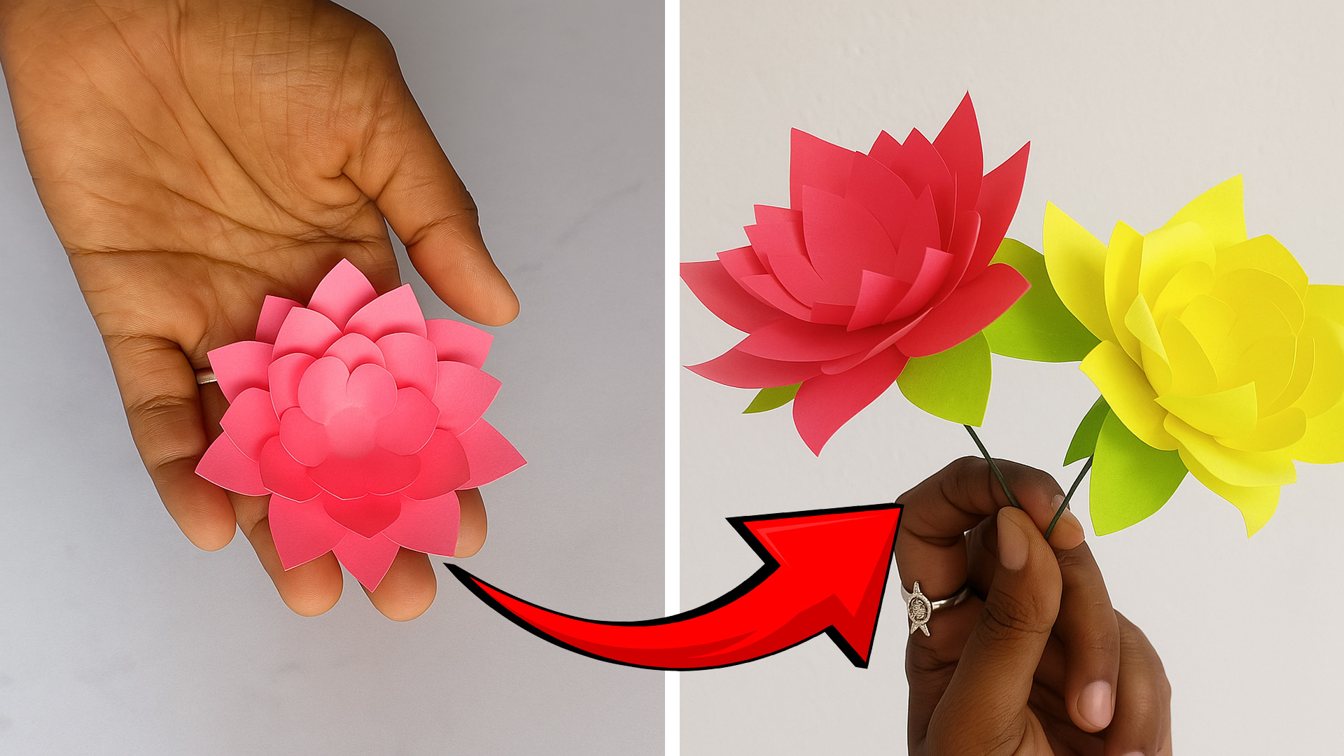 DIY Paper Flower | 3D Lotus Flower Tutorial for Home or Festive Decor 🌸📄