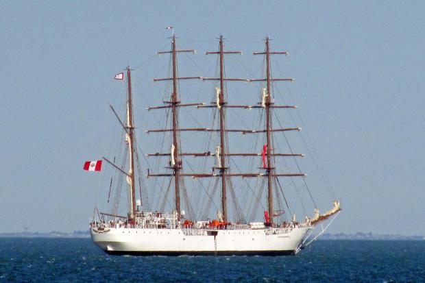 Peruvian Navy tall ship spotted on Thames near Southend for first time