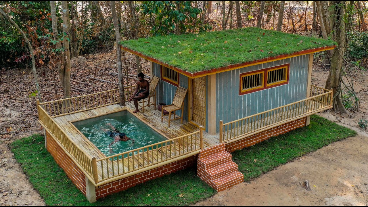 Building a Two-Story Villa with Private Underground Living Room and ...