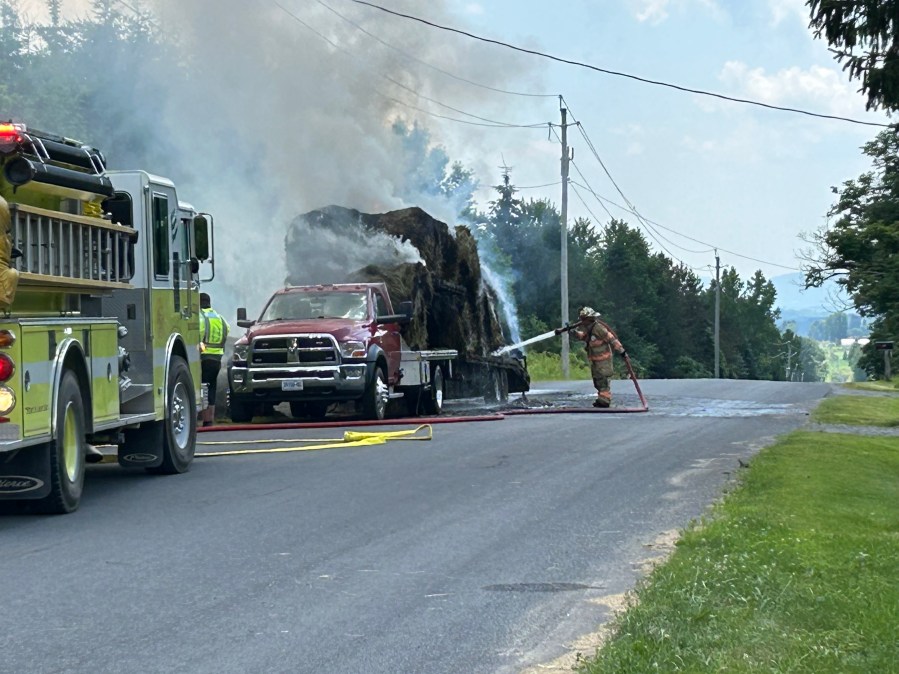 Truck fire in Town of Locke, Cayuga County