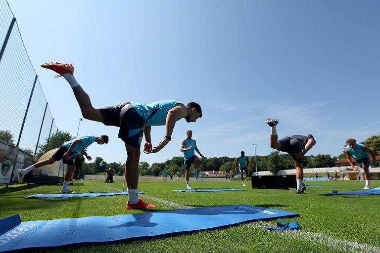 What do football clubs do in pre-season training?