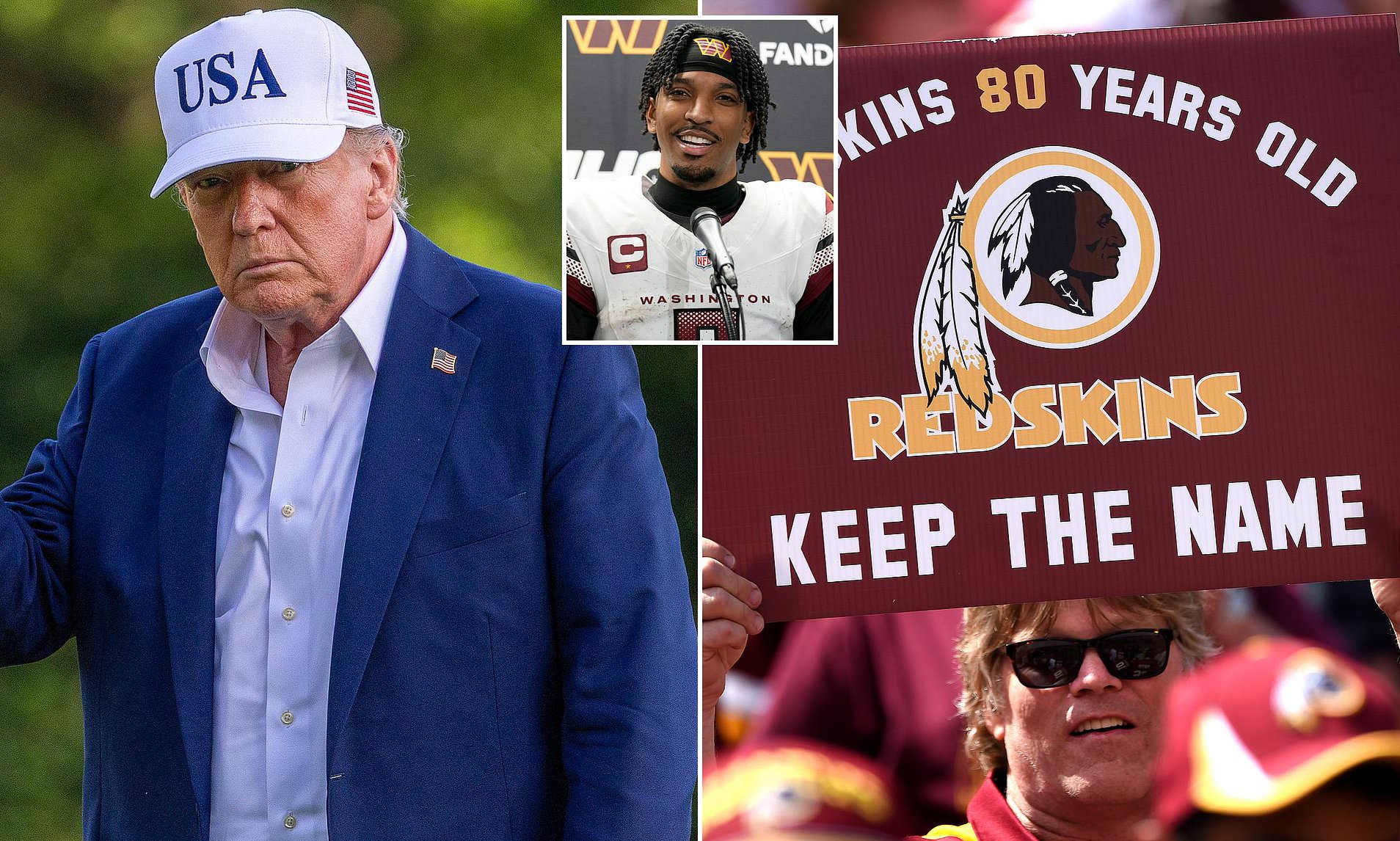 Donald Trump claims Washington's NFL team should NEVER have scrapped ...