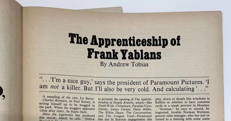 The Apprenticeship of Frank Yablans