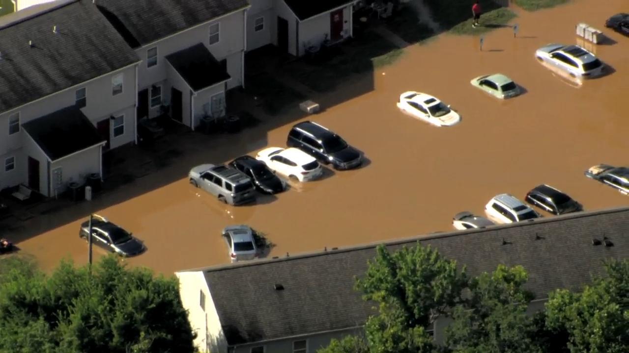 Latest: Sky 5 shows severe Durham flooding from Eno River, cars ...