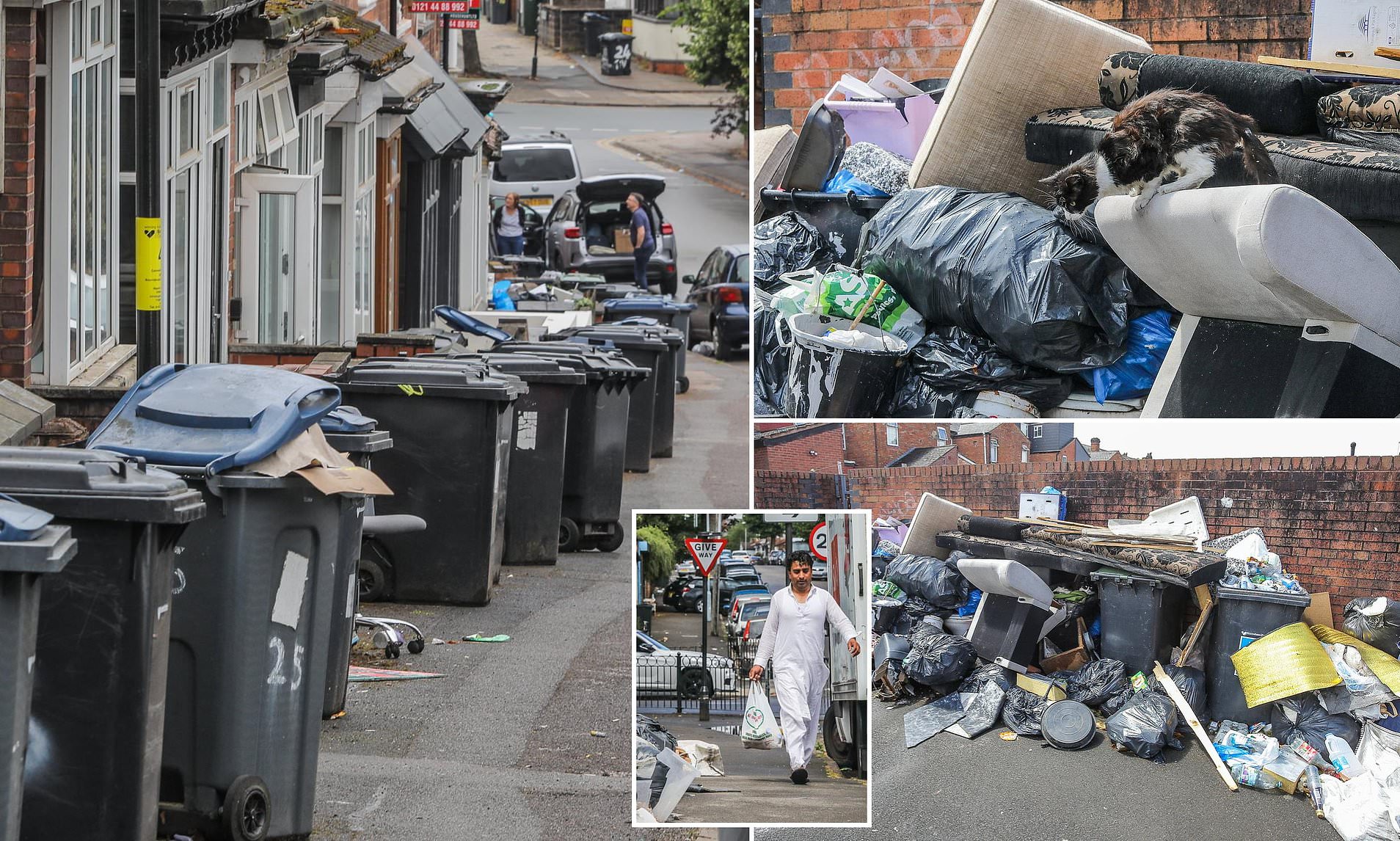 Six months on Birmingham still buried under mounds of bags of rubbish ...