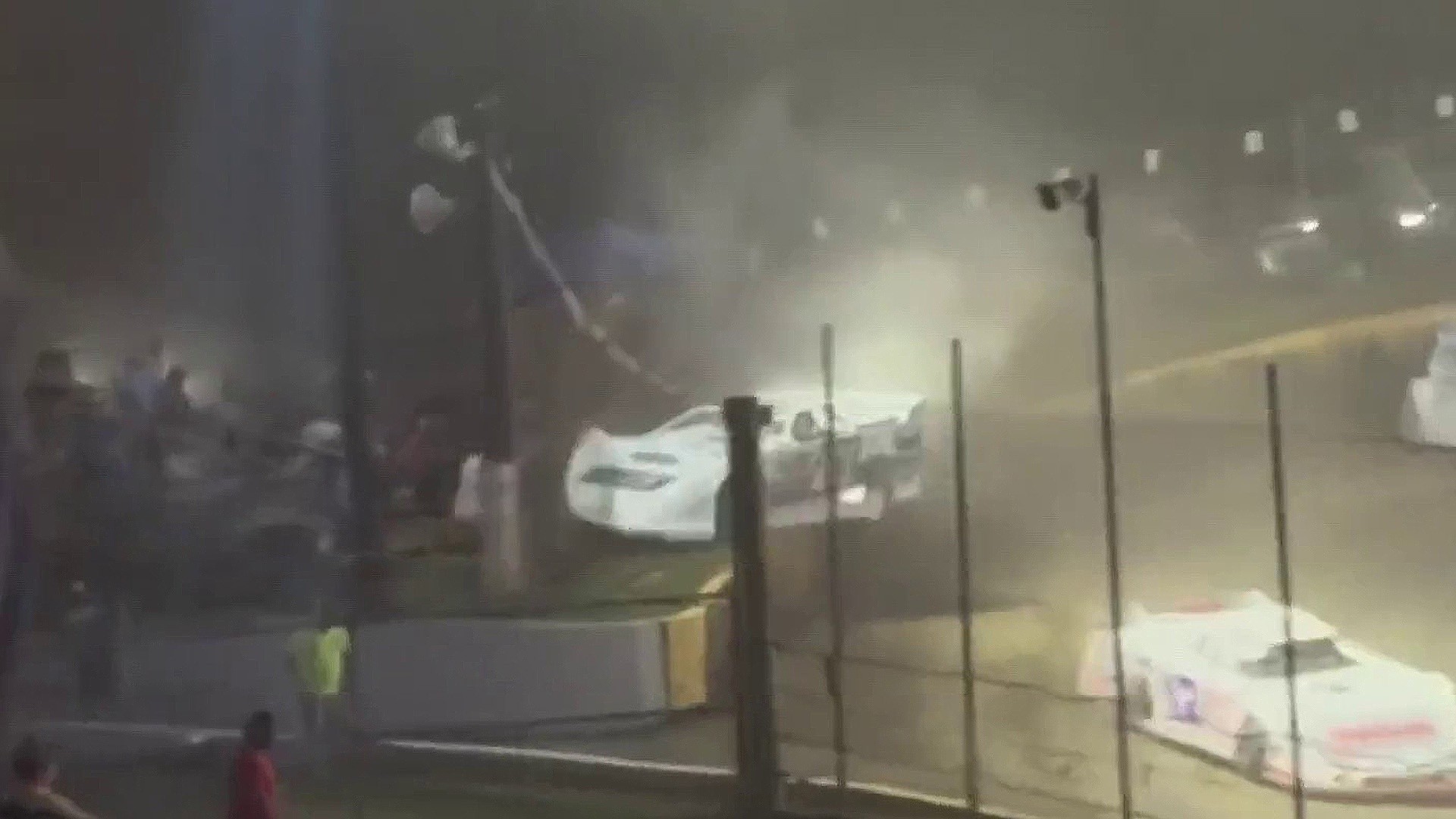 Race Car Jumps Fence and Hits Spectators at Raceway in Georgia