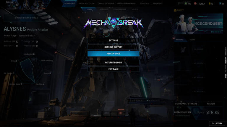 Mecha Break codes and how to redeem them