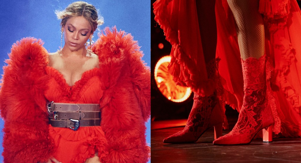 Beyoncé Knowles-Carter Gets Romantic in Lacy Red McQueen Booties for ...