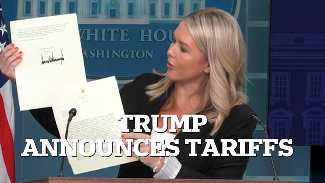 Leavitt unveils Trump's tariff letters to Japan and South Korea
