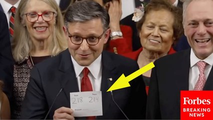'We're Going To Frame This One': Speaker Johnson Shows Off Vote Tally ...