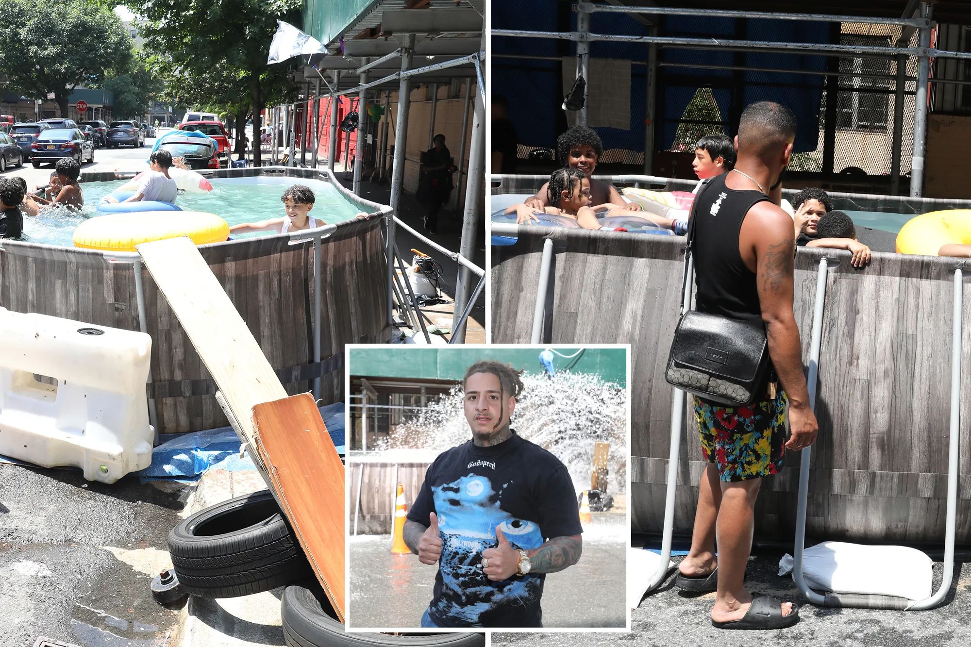Bizarre NYC swimming pool operating in the street goes viral, as NYPD ...