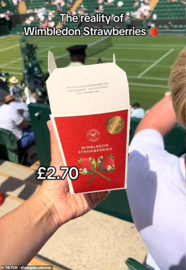 Wimbledon spectator reveals how much you REALLY get in a £2.70 box of ...