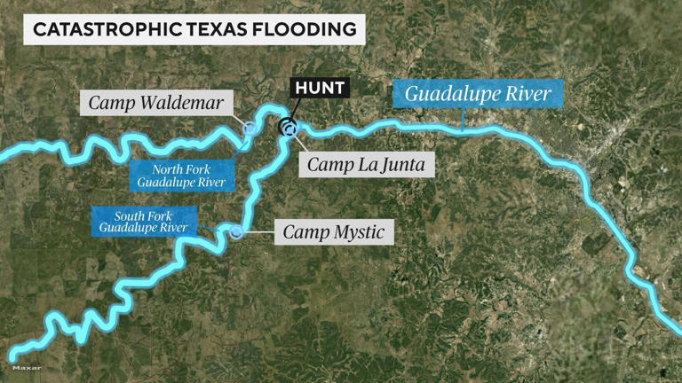 Maps show where devastating flash flooding hit Texas