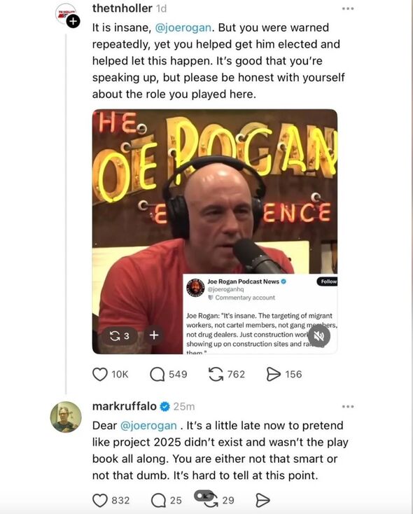 Mark Ruffalo slams Joe Rogan over Donald Trump U-turn as he lashes out ...