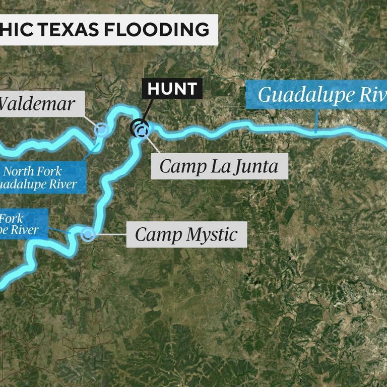 Maps show where devastating flash flooding hit Texas
