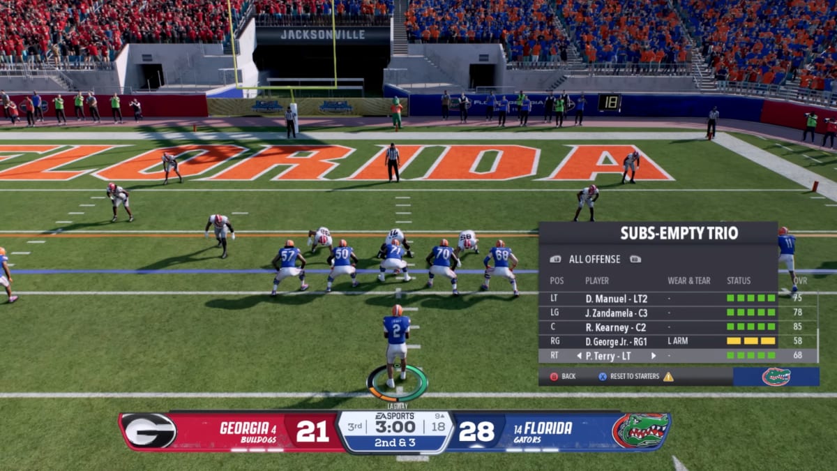 Player ratings for Florida Gators in EA Sports College Football 26