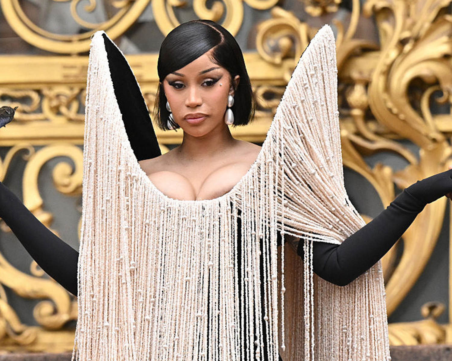 Cardi B Accessorizes Her Red Carpet Look with ... a Live Crow
