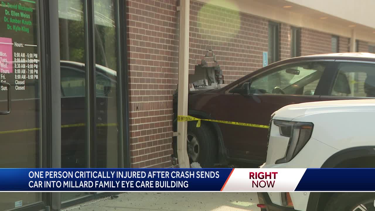 One person critically injured after crash sends car into building in ...