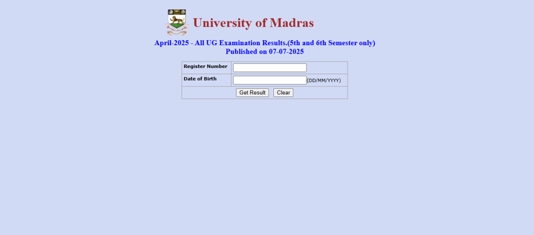 Madras University April Undergraduate result 2025 released at unom.ac.in: Direct link to ...