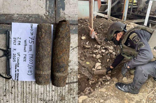 Two WWII bombs, hand grenade unearthed at UP College of Medicine