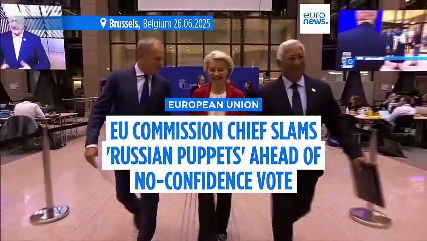 Ursula von der Leyen slams 'Russian puppets' as MEPs debate motion to ...