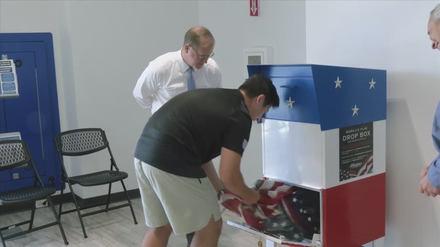 New ‘Worn U.S. Flag Drop Box’ unveiled at City Hall