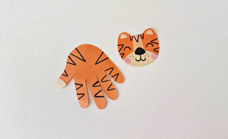 Easy DIY Handprint Tiger Craft For Toddlers And Preschoolers