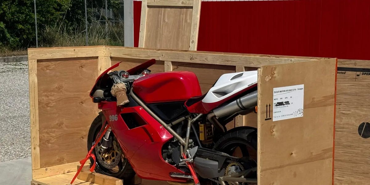 Brand New 26-Year-Old Ducati 996 SPS For Sale in Original Packing Crate