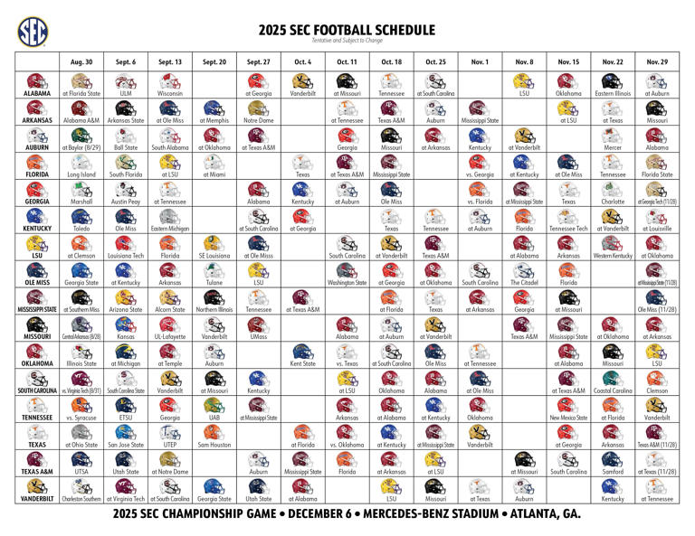 2025 SEC football helmet schedule