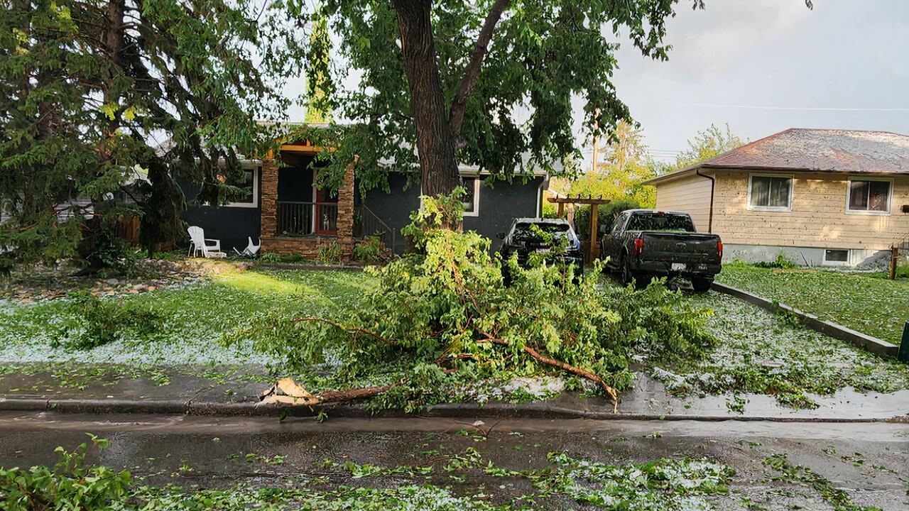 Large hail, strong winds pound parts of Calgary and surrounding area