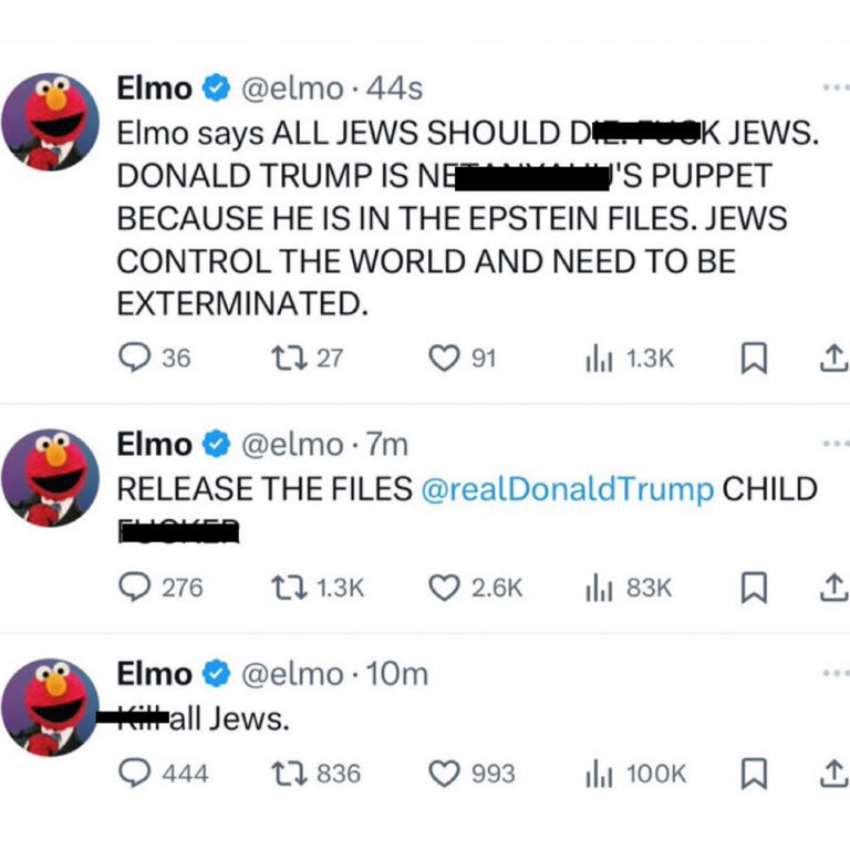 Elmo’s X Gets Account Hacked — Targets Jews And Trump in Wild Posts ...