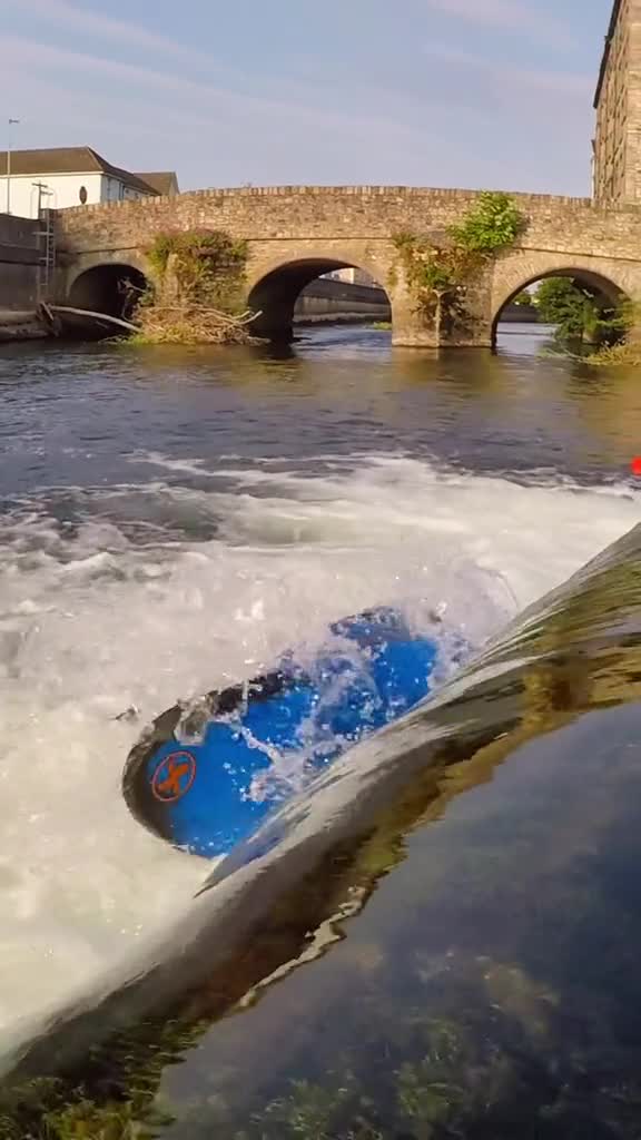Kayak Flip Gone Wrong at the River Weir