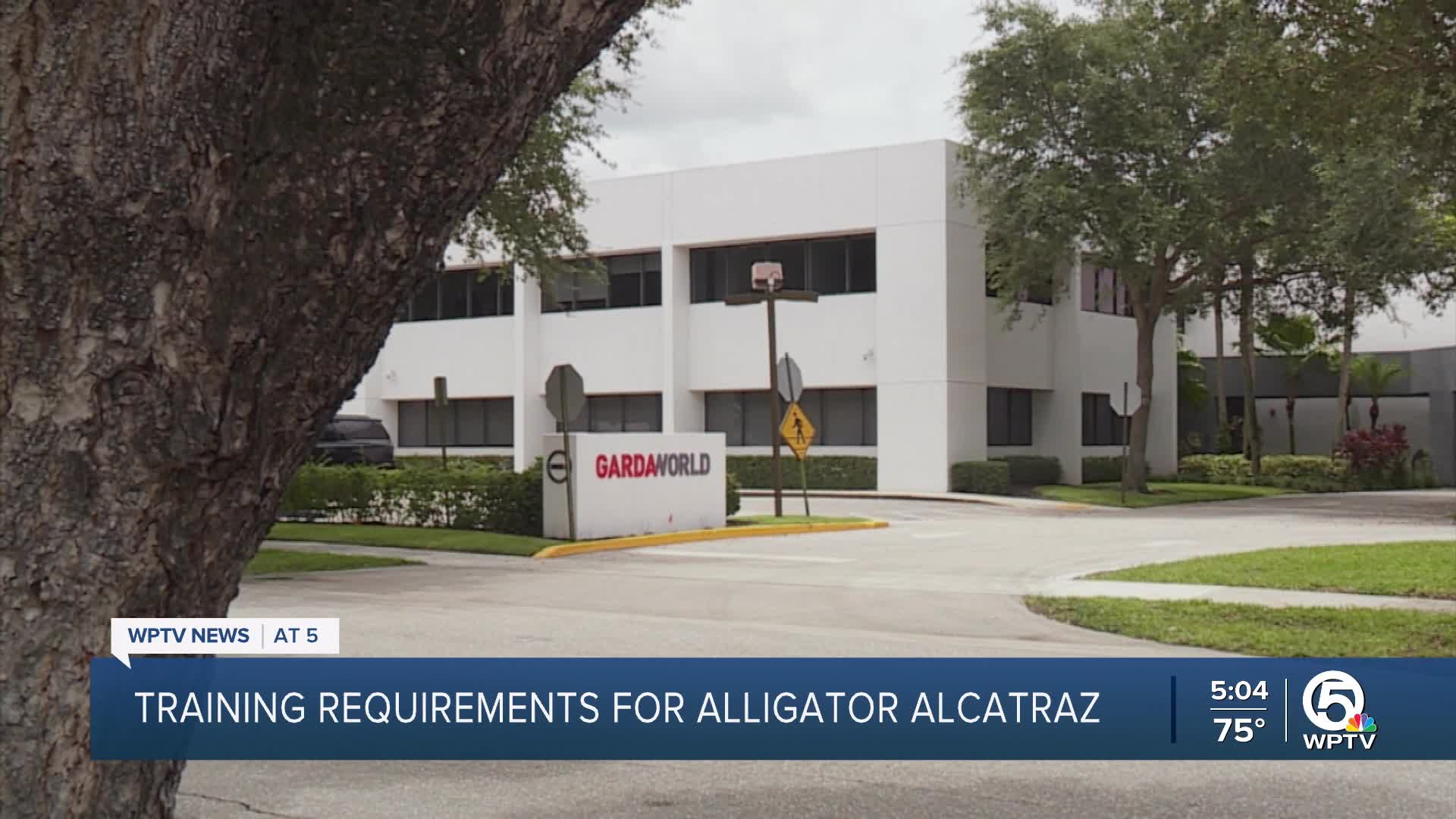 Who's working as security at Alligator Alcatraz?