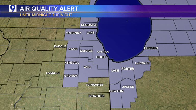 Tuesday forecast: Warm and humid, ‘unhealthy’ air quality in Chicagoland