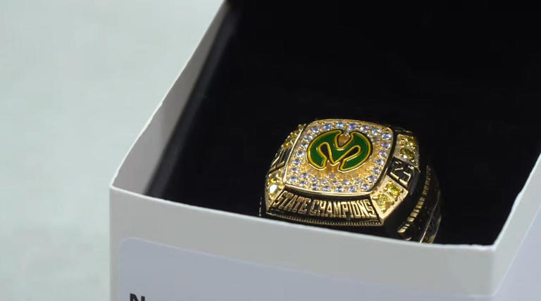 Junior ROTC cadets of MacArthur High School receive championship rings