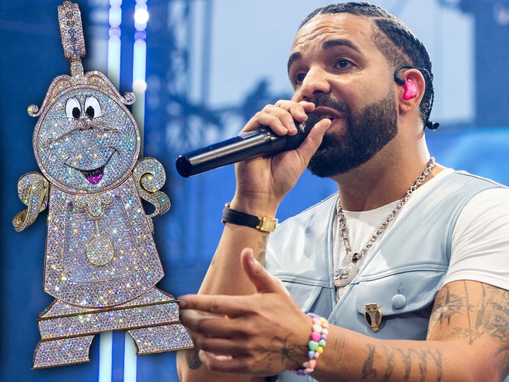 Drake Gets Diamond-Filled 'Beauty and the Beast' Cogsworth Clock From ...