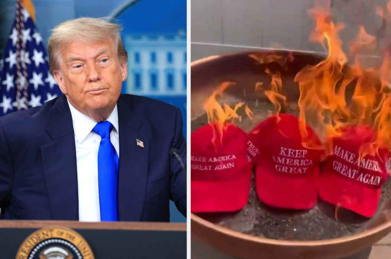 Videos Of MAGA Voters Burning Their Hats Are Going Viral Amid The Whole ...