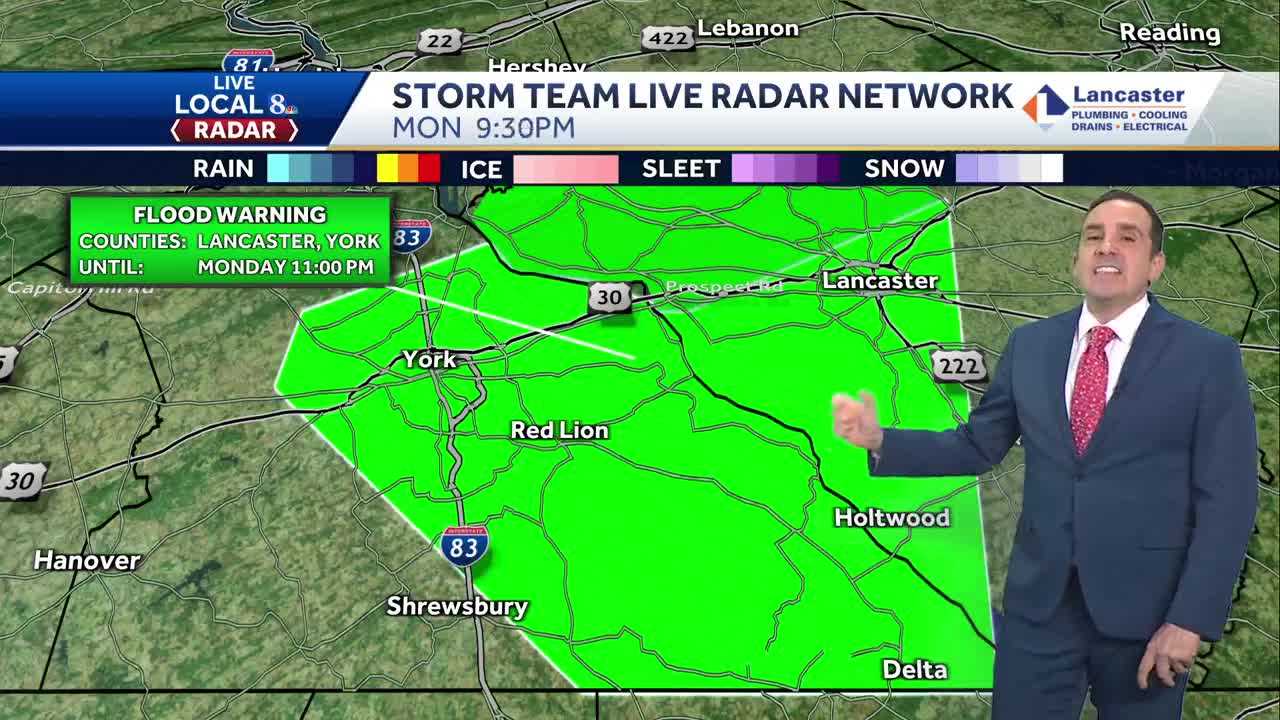 Flood Warning has been issued for Lancaster and York counties