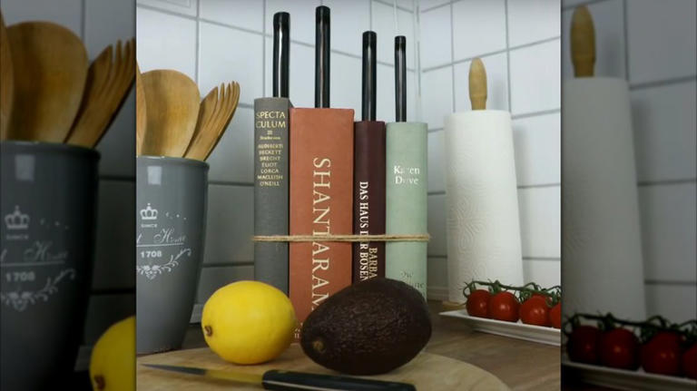 How To Turn Old Books Into A Stunning DIY Knife Block
