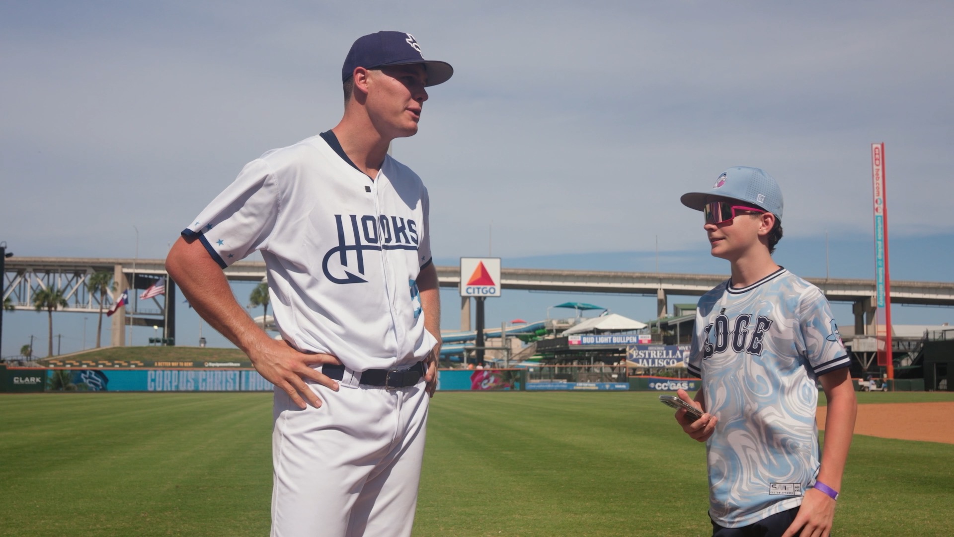 KRIS 6 Hooks Kid Reporter Chase interviews pitcher Patrick Halligan