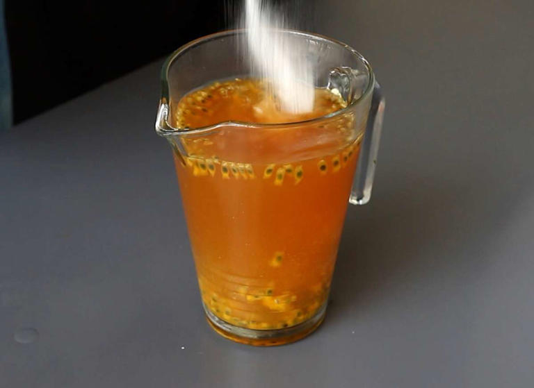 Passion fruit iced tea, the perfect summer drink!