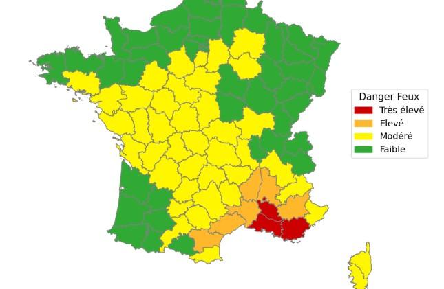 Feux de forêt : trois départements placés en « danger très élevé » pour ...