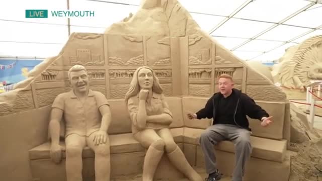 This Morning’s Cat Deeley and Ben Shephard stunned by life-size sand ...