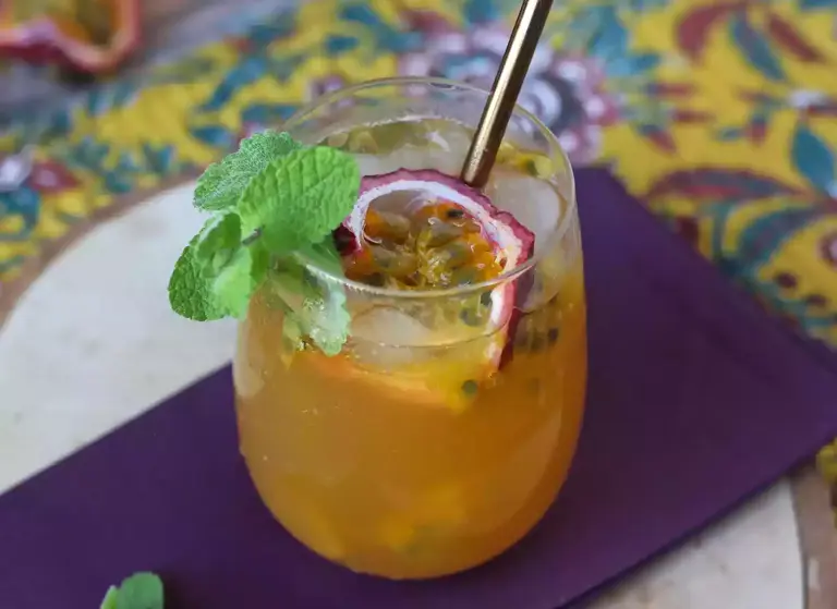 Passion fruit iced tea, the perfect summer drink!
