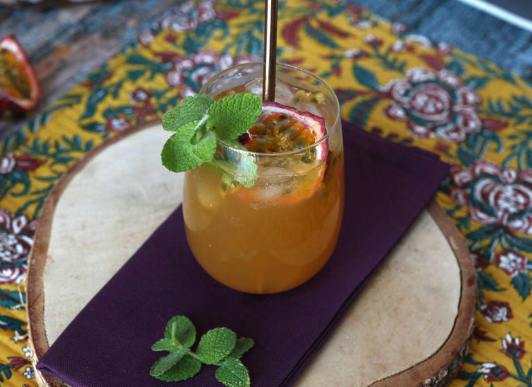 Passion fruit iced tea, the perfect summer drink!