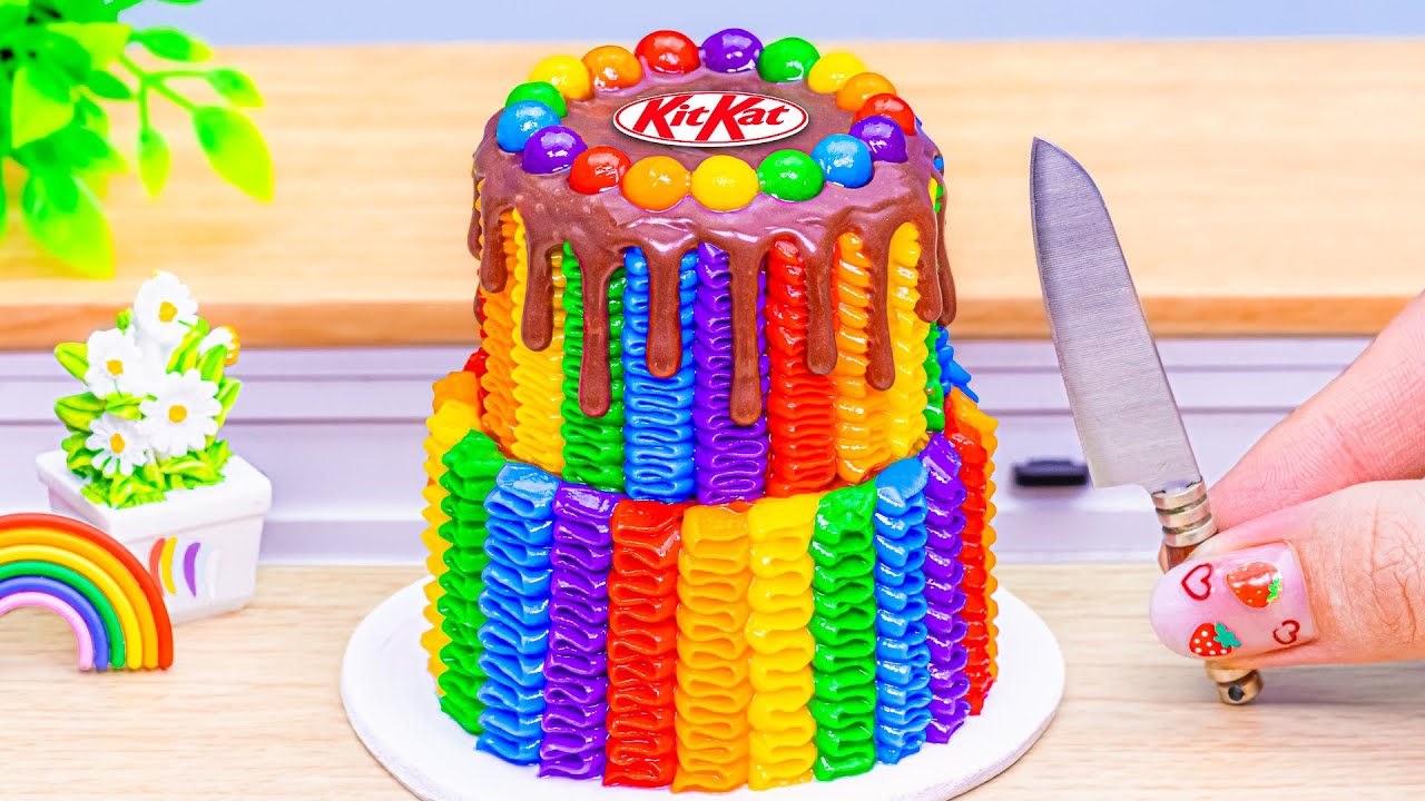 Mini Rainbow Jelly & Buttercream Cake Decorating Inspiration