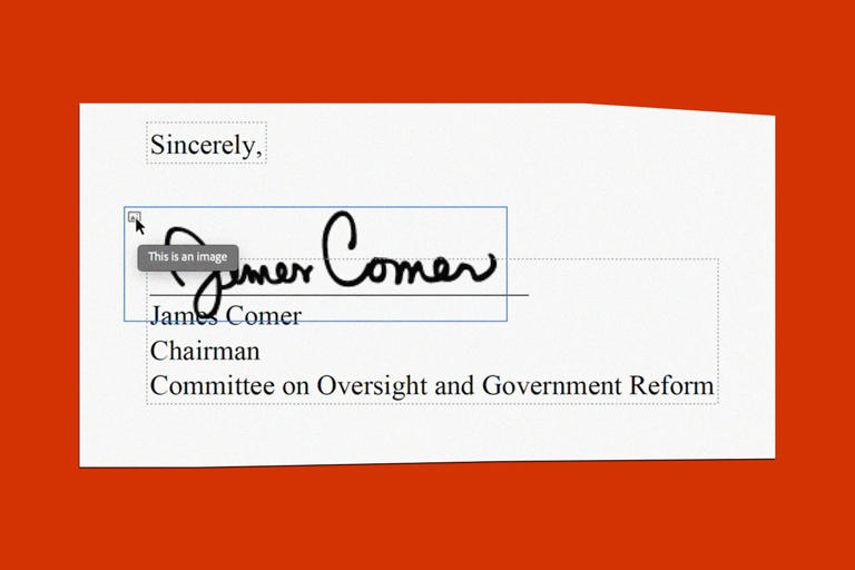 Lead investigator into Biden's use of an autopen signed letters with a ...