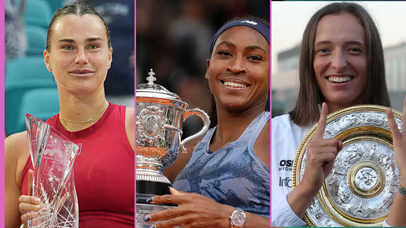 No 1 battle in WTA Rankings: Aryna Sabalenka v Iga Swiatek v Coco Gauff