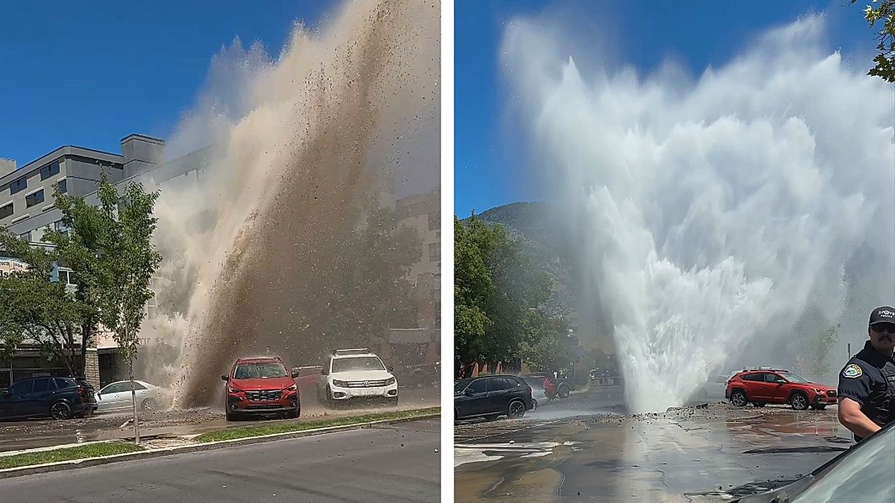 Damaged water main creates sinkhole in Utah, blasts rocks into cars and ...