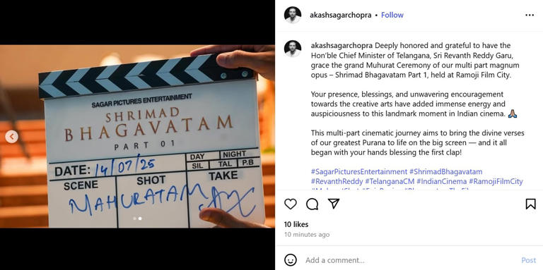 Telangana Chief Minister Revanth Reddy launches Shrimad Bhagavatam film ...